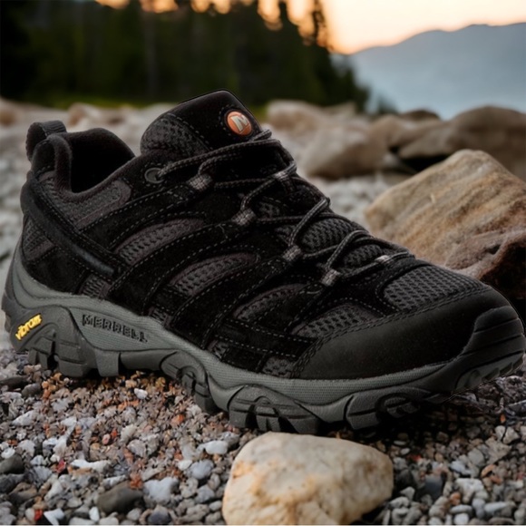 Merrell | Shoes | Merrell Moab 2 Vent Hiking Outdoor Black Shoes | Poshmark
